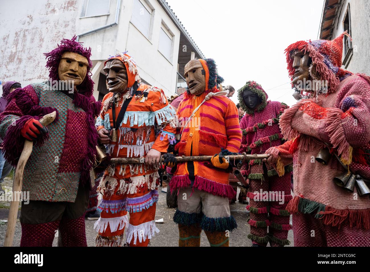 Revelers dressed as devils seen during the Carnival celebration in Vila ...