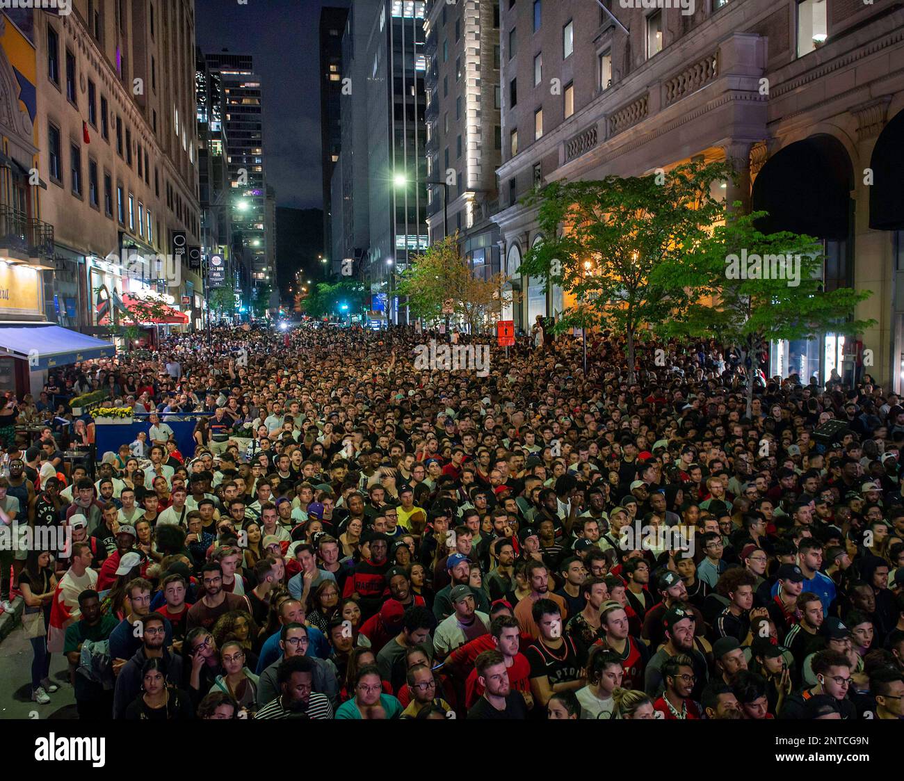 Fans watch Game 5 of the NBA Finals between the Toronto Raptors and the ...