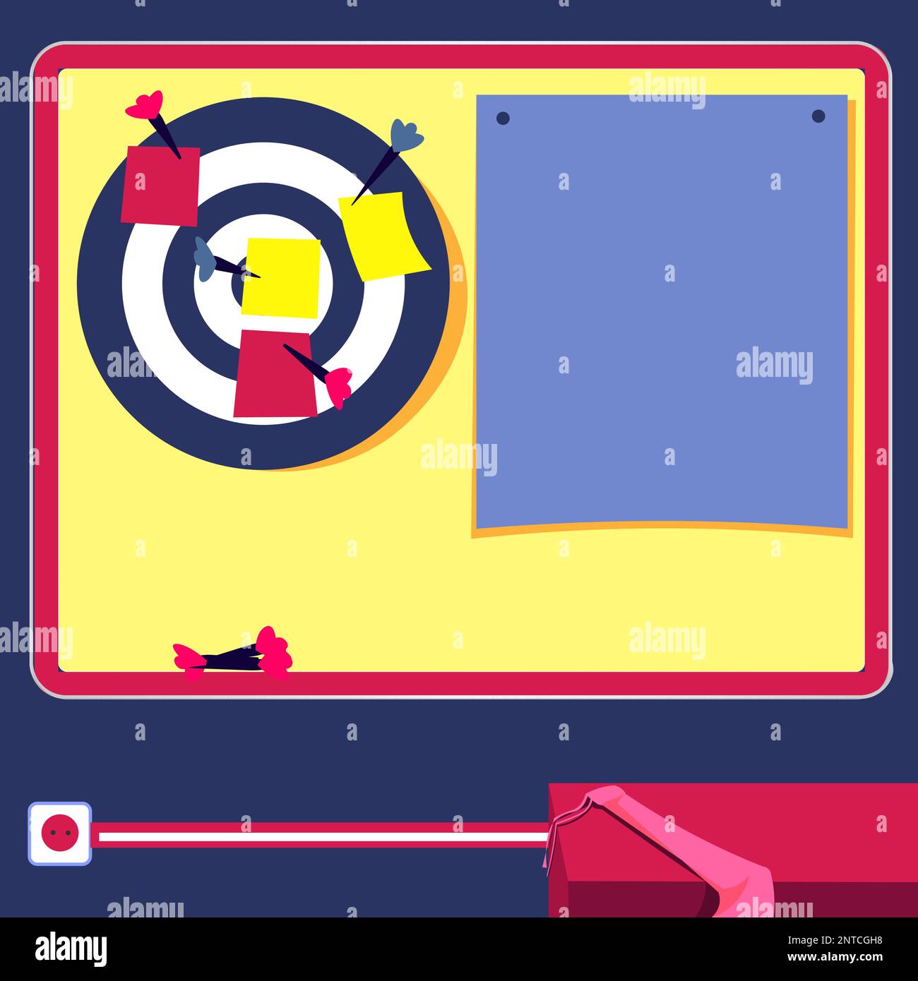 Vector illustration with school whiteboard. Papers contain brand new ...