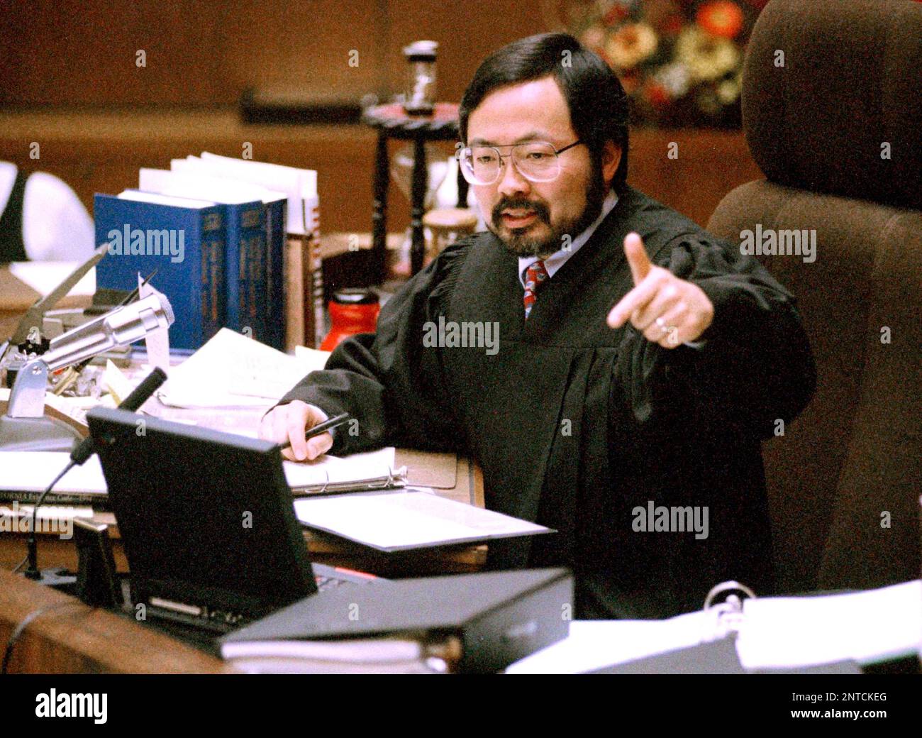 FILE - In this Feb. 12, 1995, file photo, Judge Lance Ito gives ...