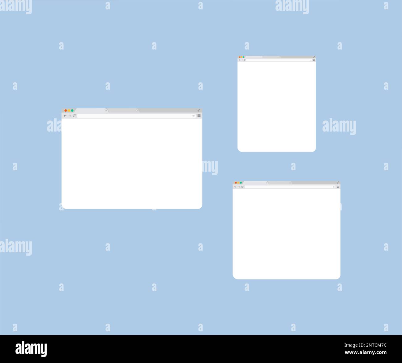 Web browser window white template logo design. Browser in flat style. Design template with ...