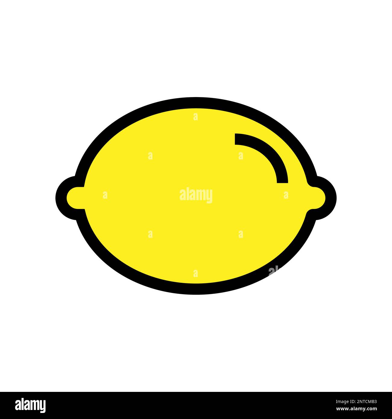 Lemon line icon isolated on white background. Black flat thin icon on ...