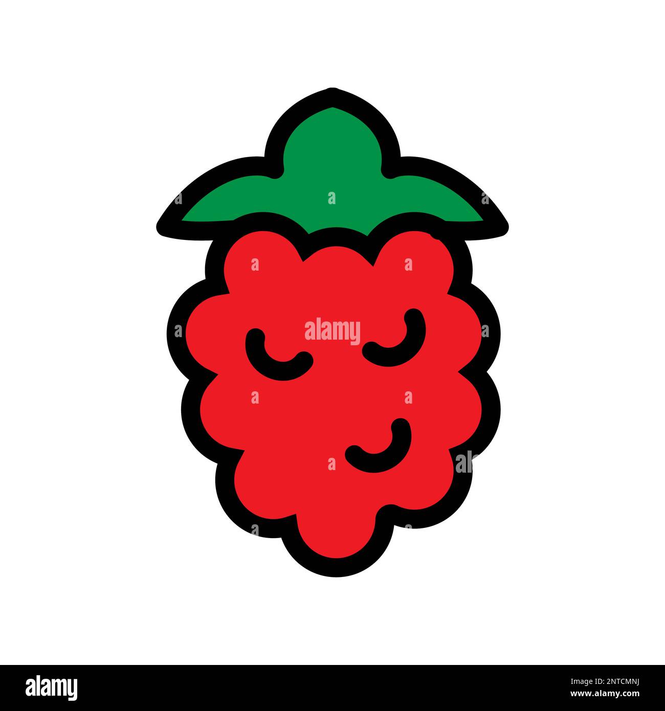 Raspberry line icon isolated on white background. Black flat thin icon ...