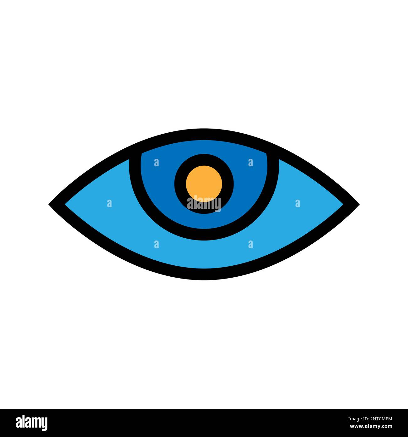 Retina line icon isolated on white background. Black flat thin icon on ...