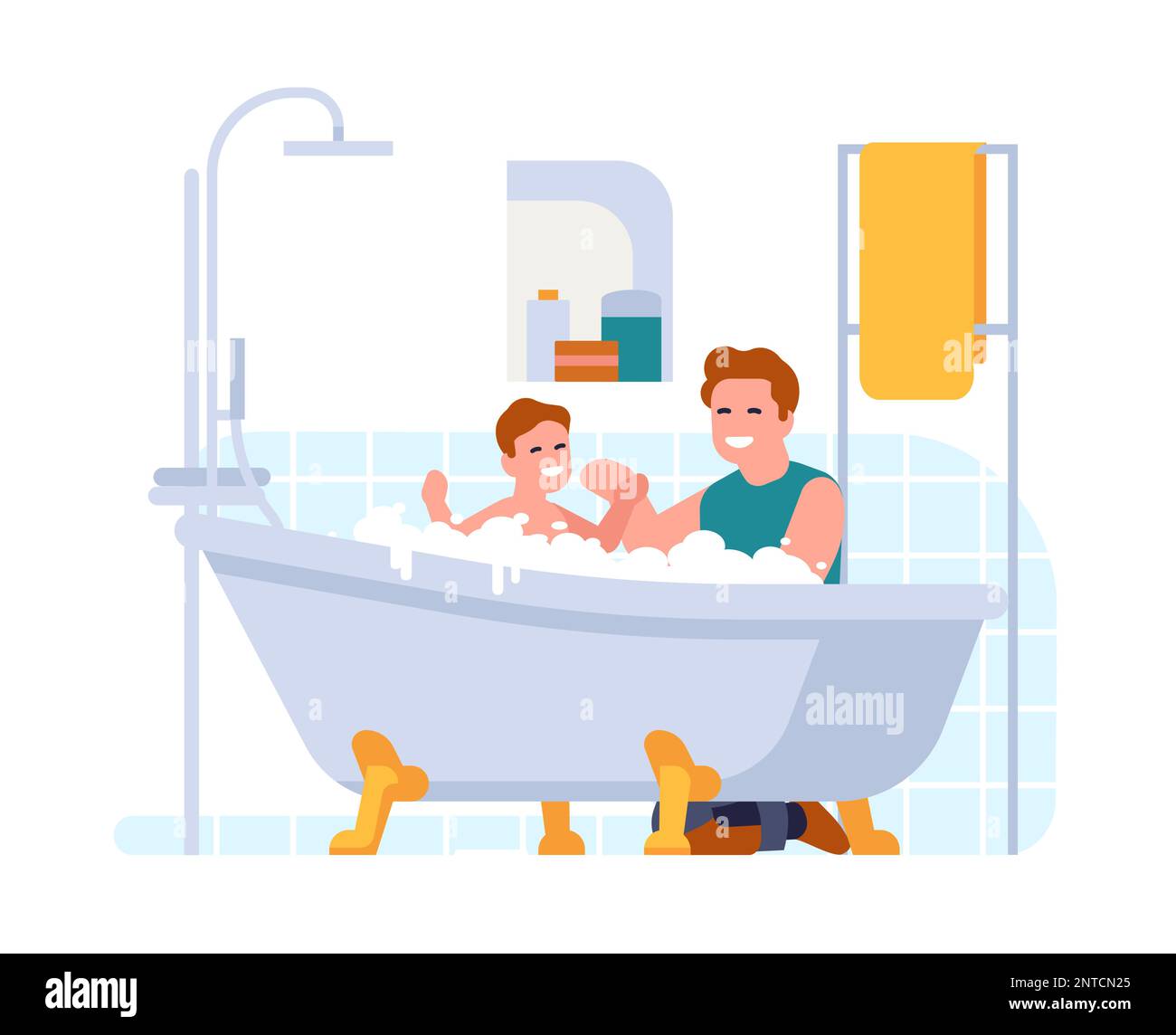 Father son taking bath in hi-res stock photography and images - Alamy
