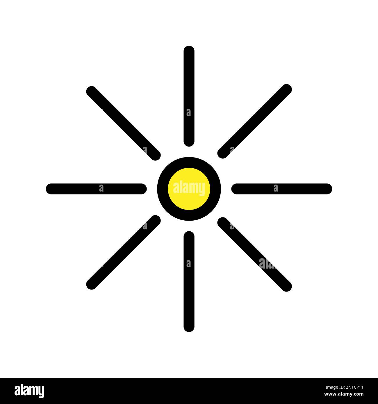 Sun line icon isolated on white background. Black flat thin icon on ...