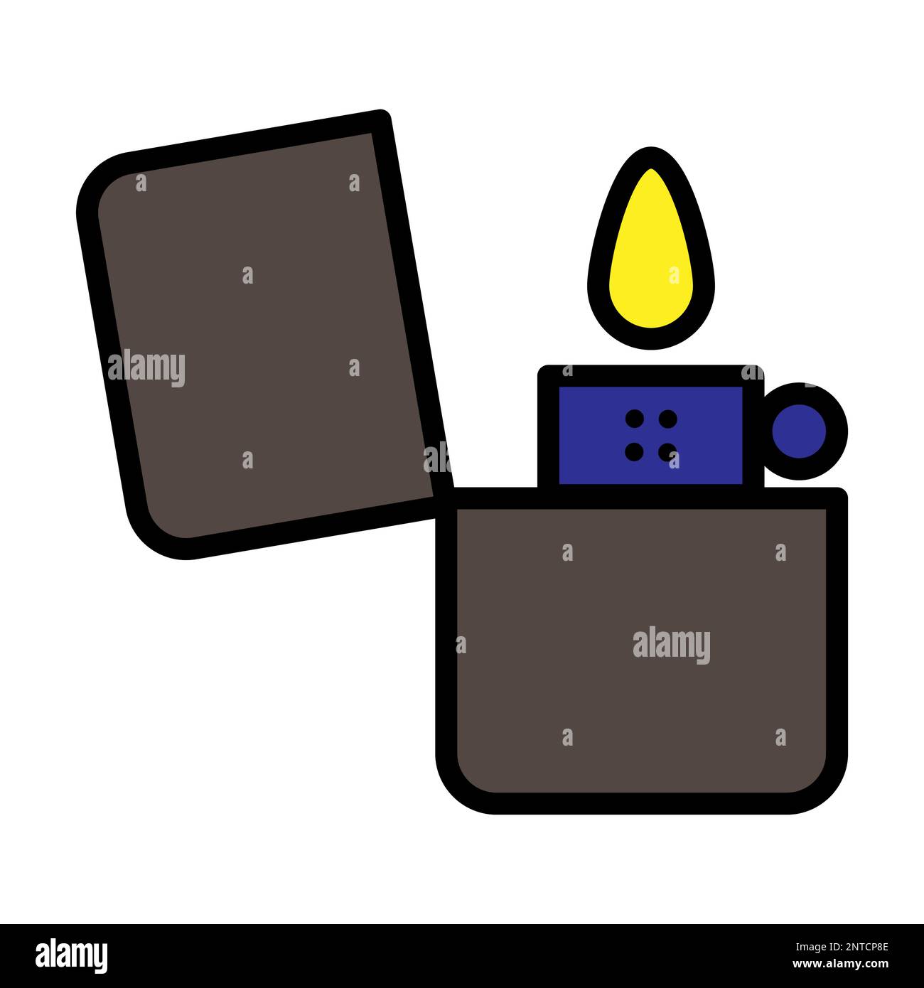 Lighter line icon isolated on white background. Black flat thin icon on ...