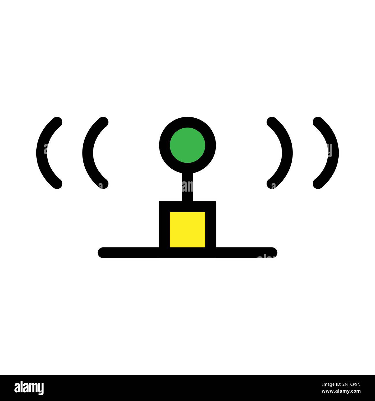 Signal line icon isolated on white background. Black flat thin icon on ...