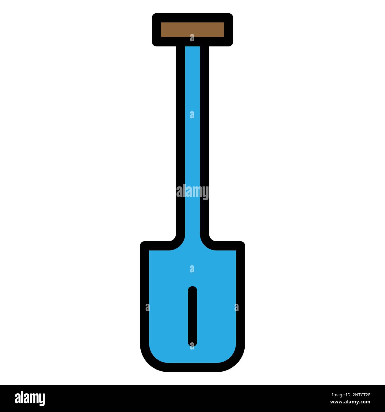 Shovel icon line isolated on white background. Black flat thin icon on ...