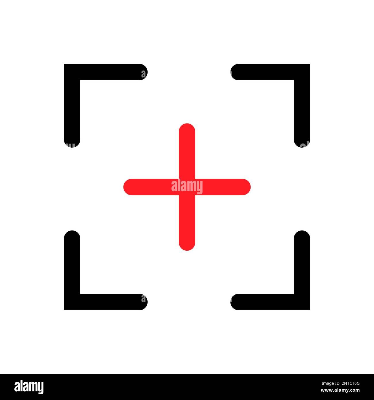 Target crosshair line icon isolated on white background. Black flat thin icon on modern outline ...