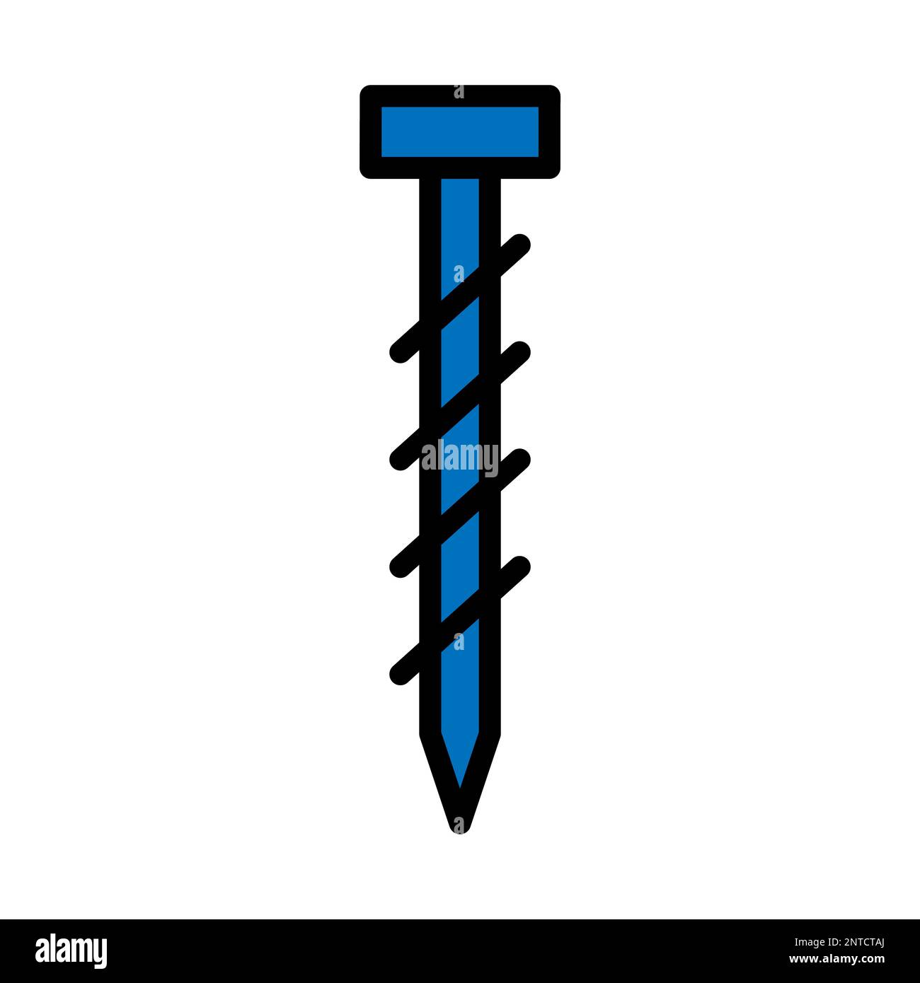 Self tapping screw line icon isolated on white background. Black flat ...