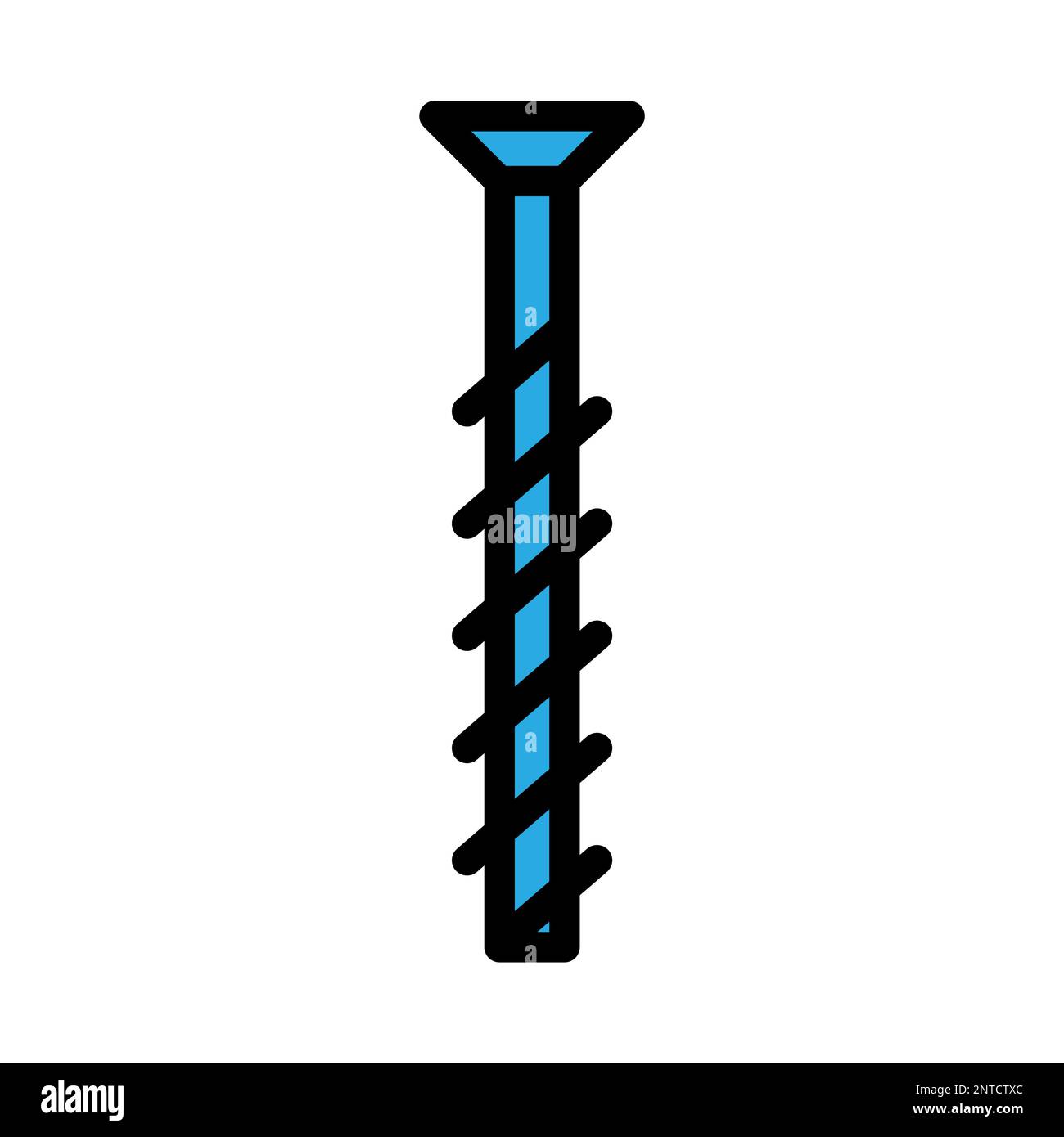 Bolt construction line icon isolated on white background. Black flat ...