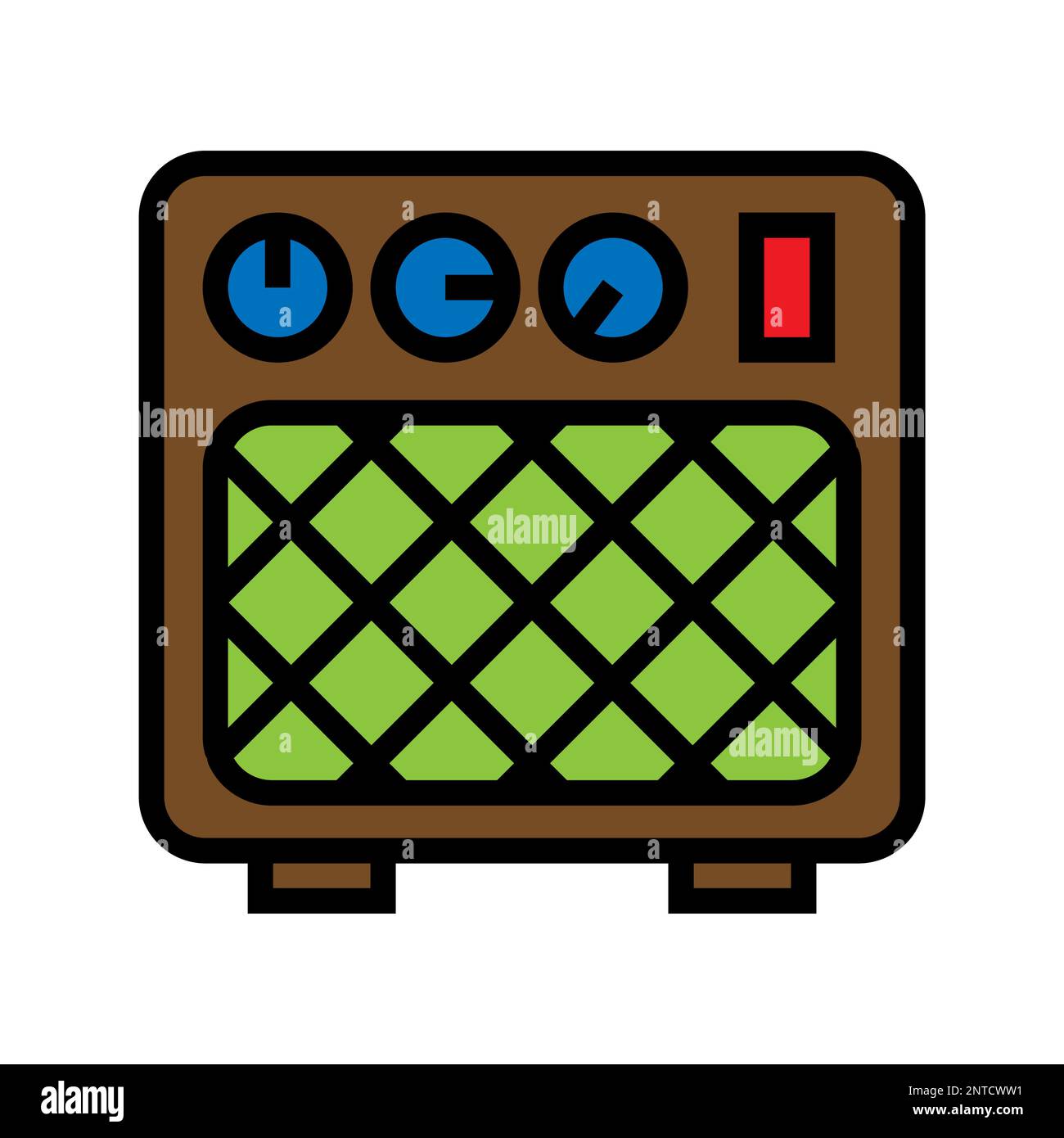 Guitar amplifier line icon isolated on white background. Black flat ...