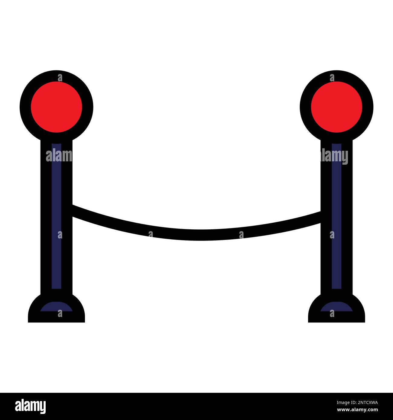 Retractable belt stanchion line icon isolated on white background ...