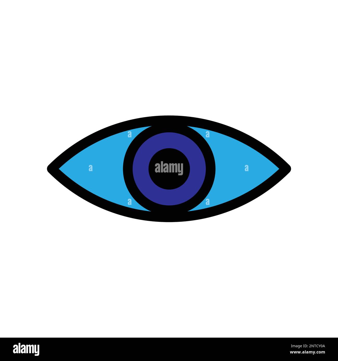 Seeing eye line icon isolated on white background. Black flat thin icon ...