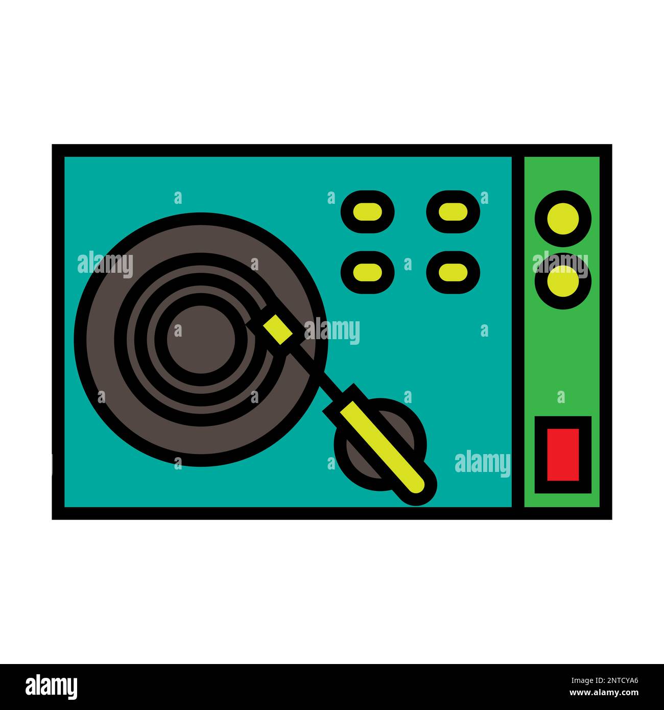 Turntable line icon isolated on white background. Black flat thin icon ...