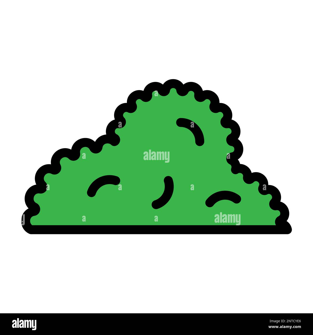 Bush line icon isolated on white background. Black flat thin icon on ...