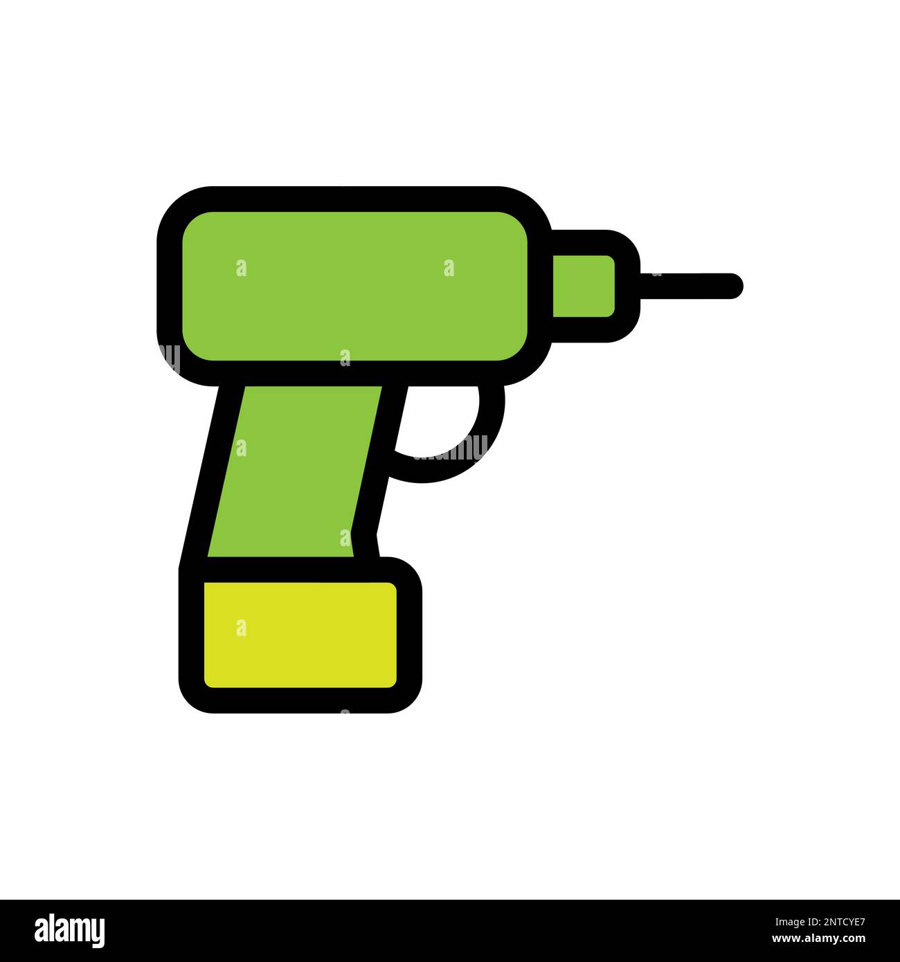 Electric screwdriver icon line isolated on white background. Black flat ...