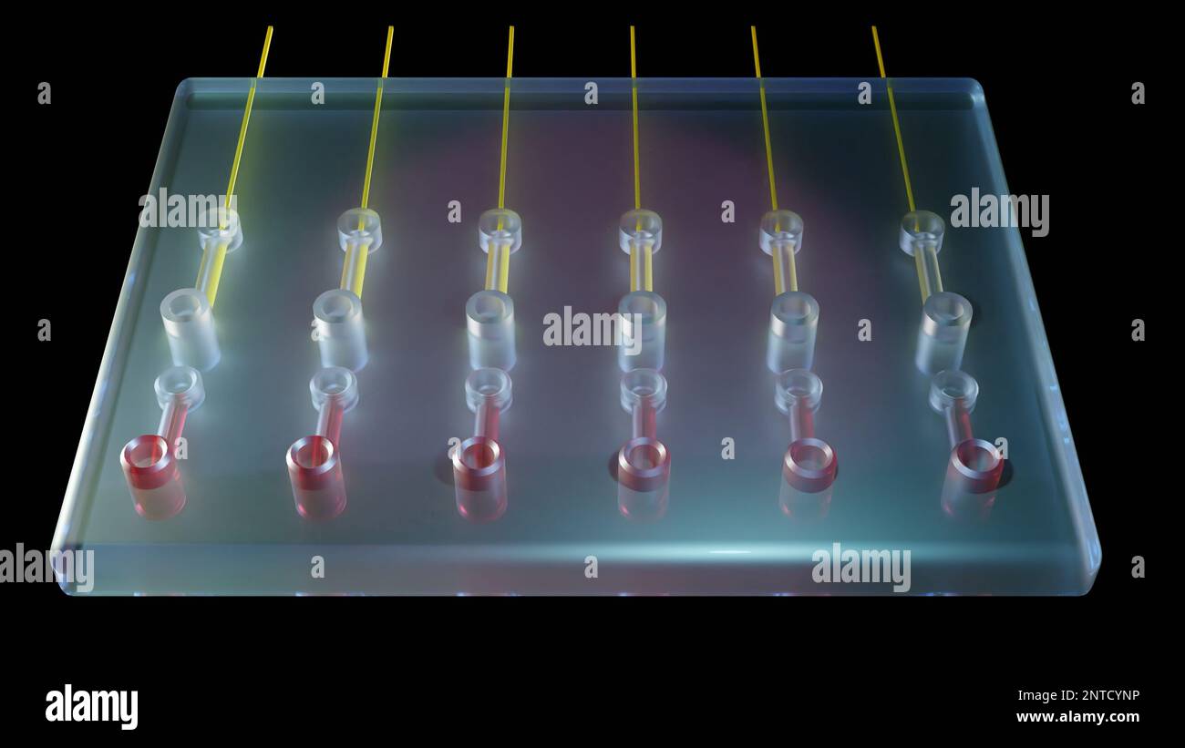 Transparent Microfluidic devices. T3d render illustration Stock Photo ...