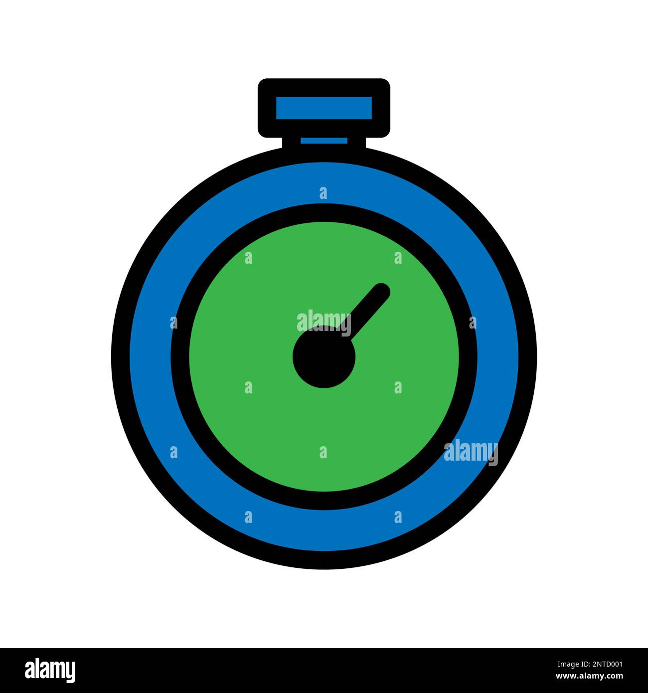 Stopwatch line icon isolated on white background. Black flat thin icon ...