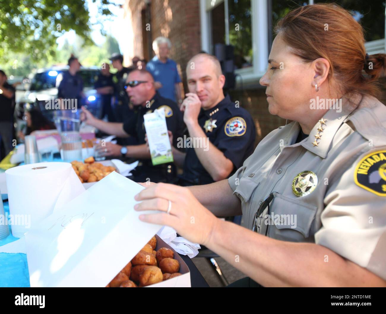 Nevada County Sheriff Shannan Moon (from right), Grass Valley Chief of ...