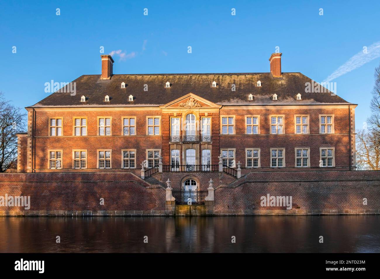 Baroque and moated castle Ahaus, today seat of the Technical Academy ...