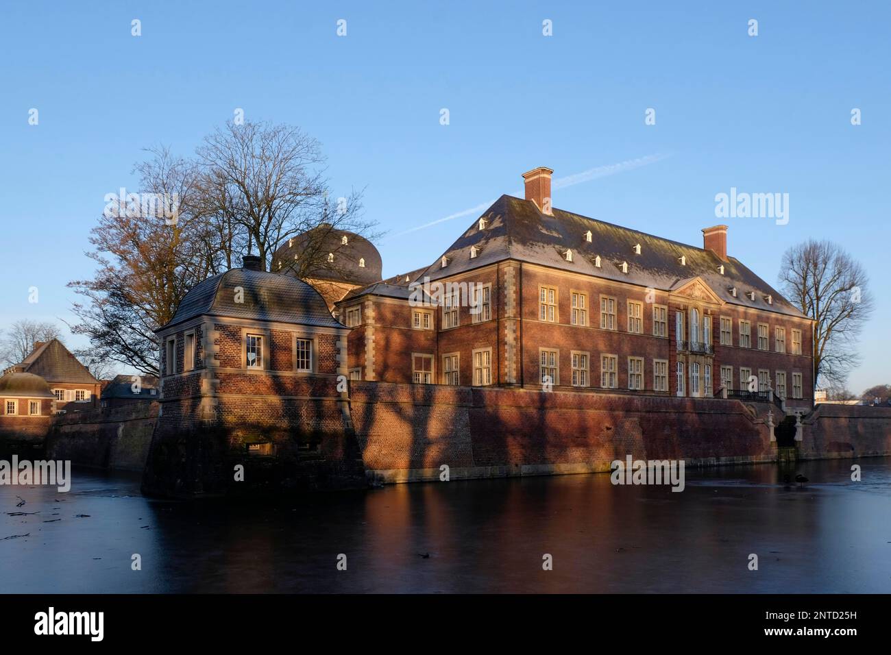 Baroque and moated castle Ahaus, today seat of the Technical Academy ...