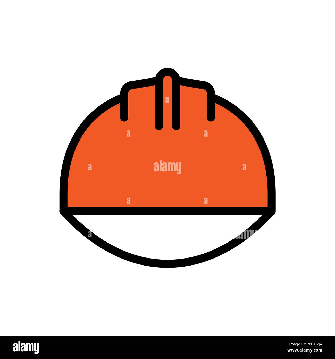 Construction hat icon line isolated on white background. Black flat ...