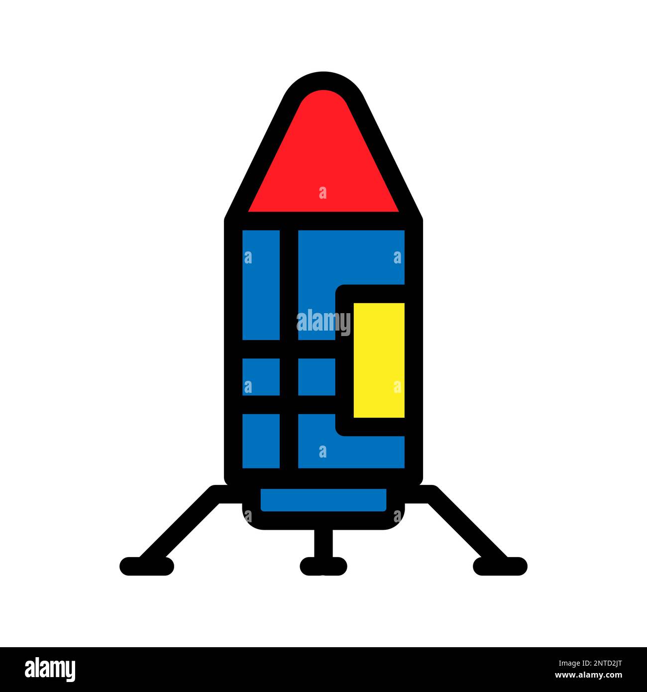 Moon lander line icon isolated on white background. Black flat thin ...