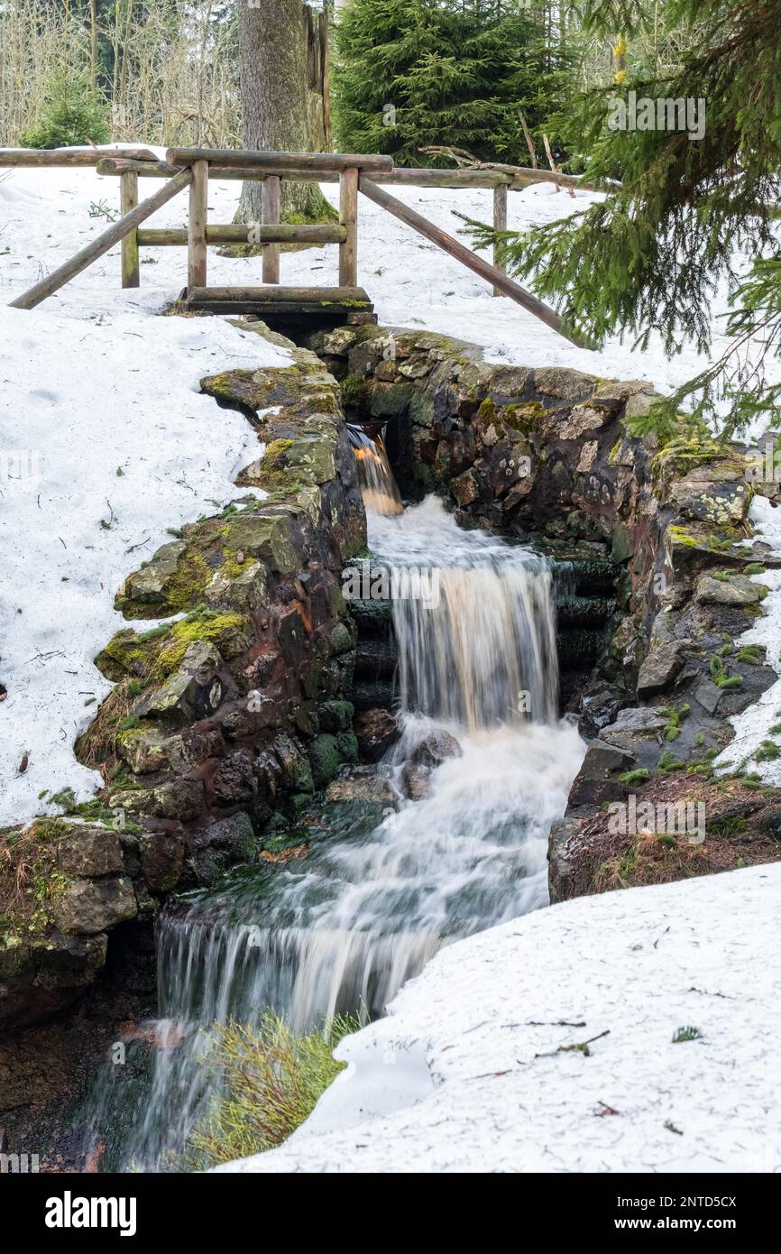 Harz National Park in winter Oderteich ditch system Old mining site ...