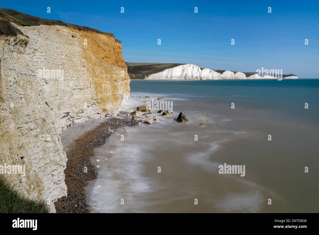 View of the Sussex Coastline from Hope Gap Stock Photo - Alamy