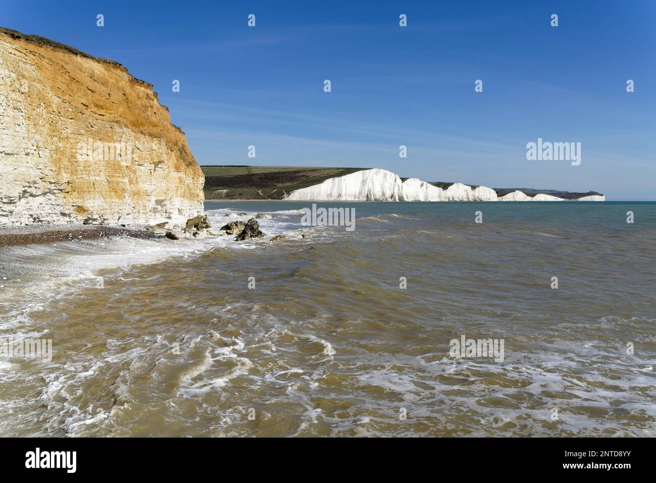 View of the Sussex Coastline from Hope Gap Stock Photo - Alamy