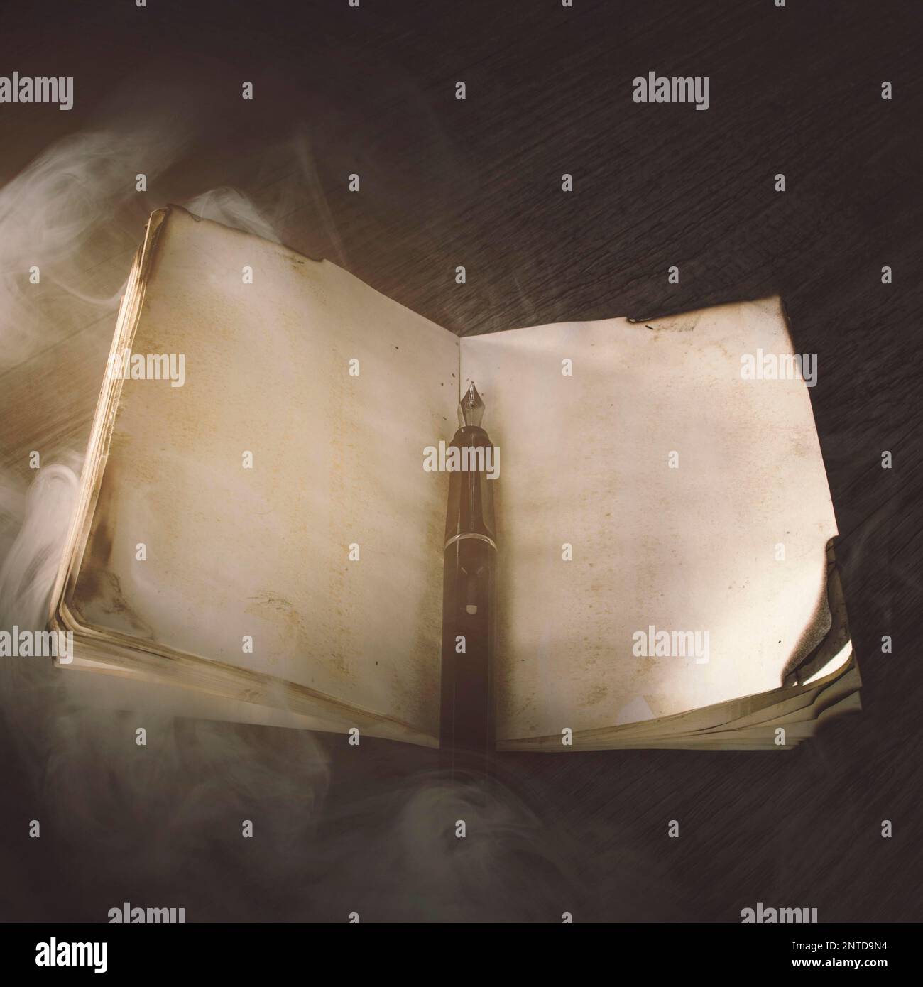 smoke antique notebook ink pen. High resolution photo Stock Photo - Alamy