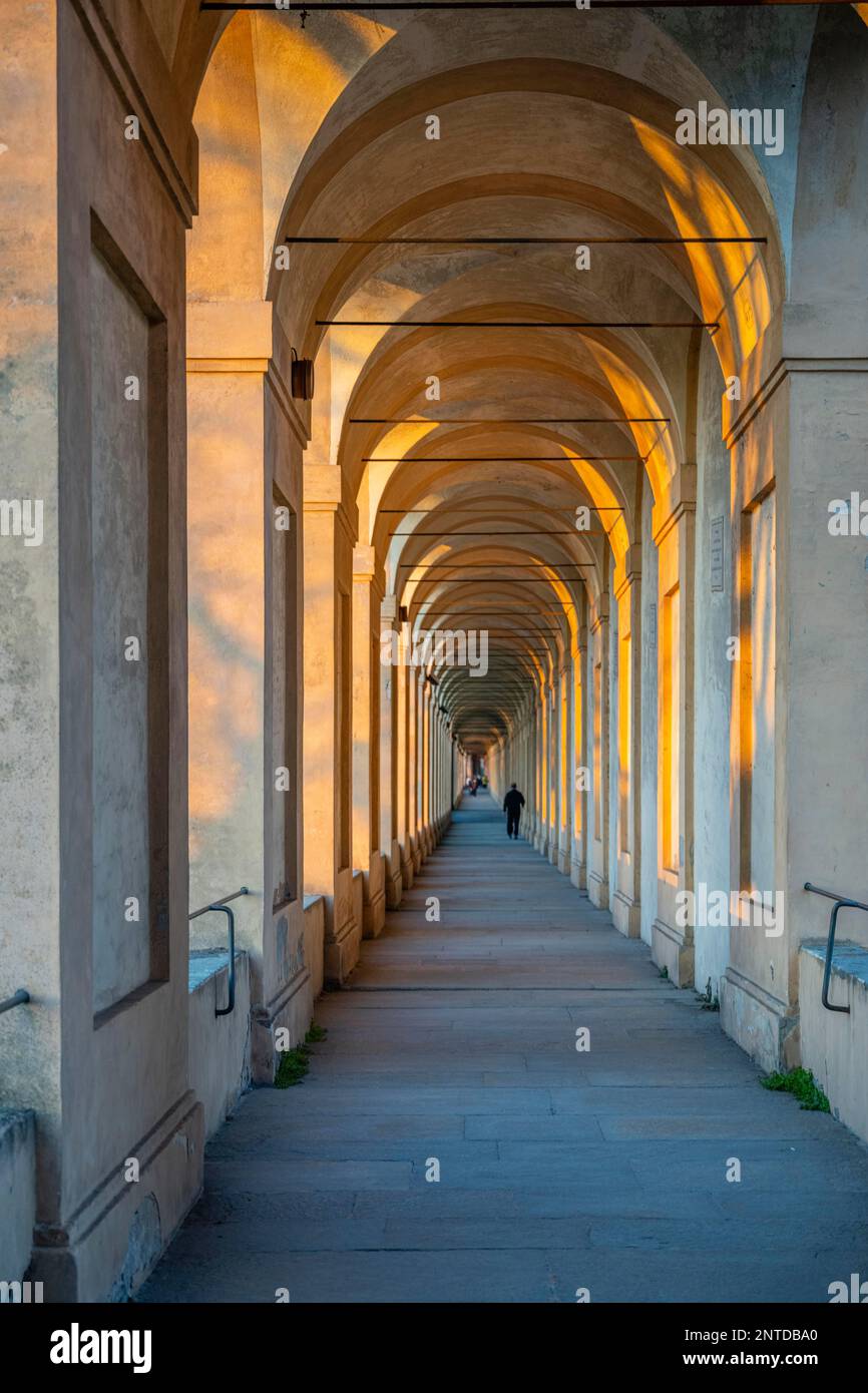 Portico at sunset, arcades to Colle della Guardia, longest arcade in ...