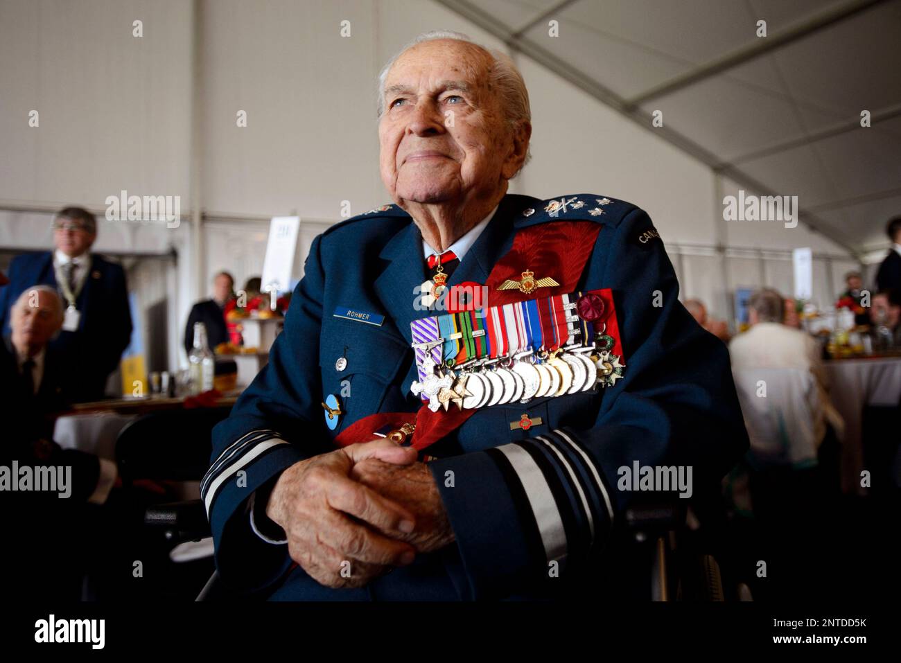 Canadian Lt.-Gen. Richard Rohmer takes part in the veterans reception ...