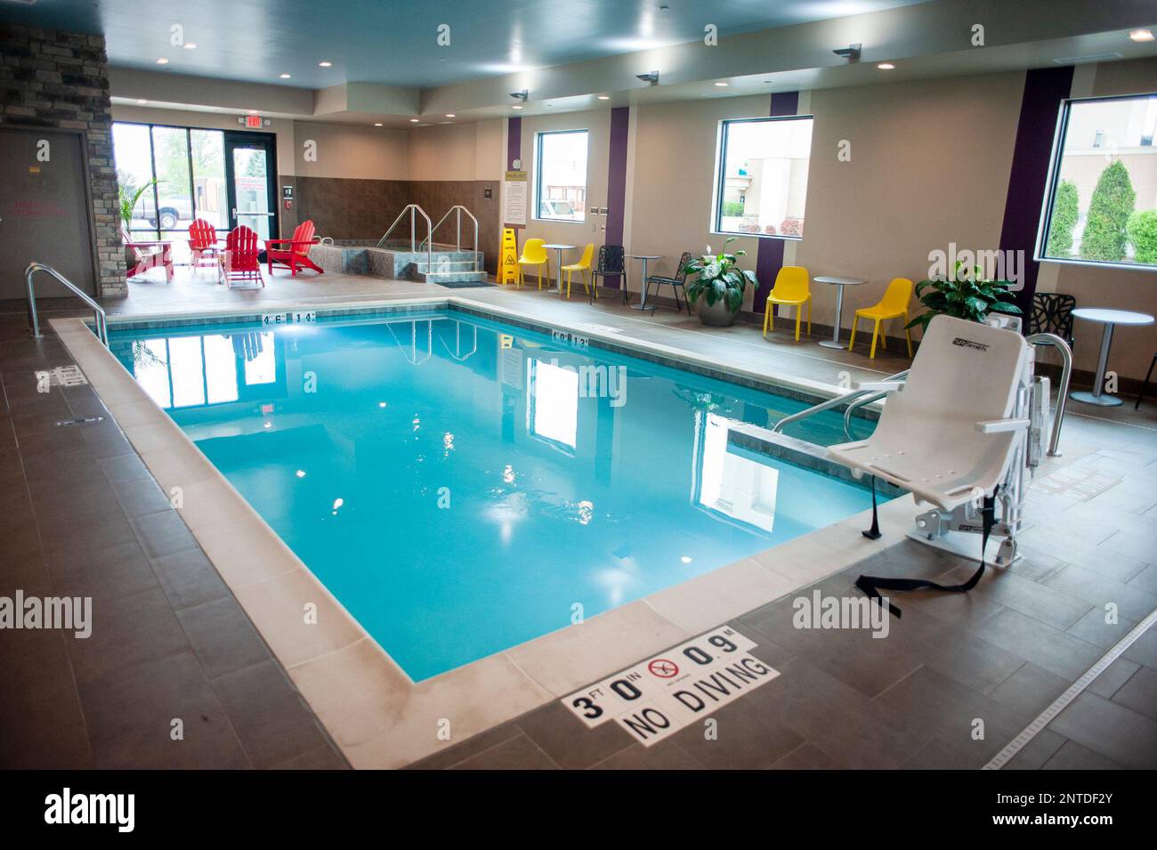 This May 8, 2019 photo, shows the pool and hot tub facility at the ...