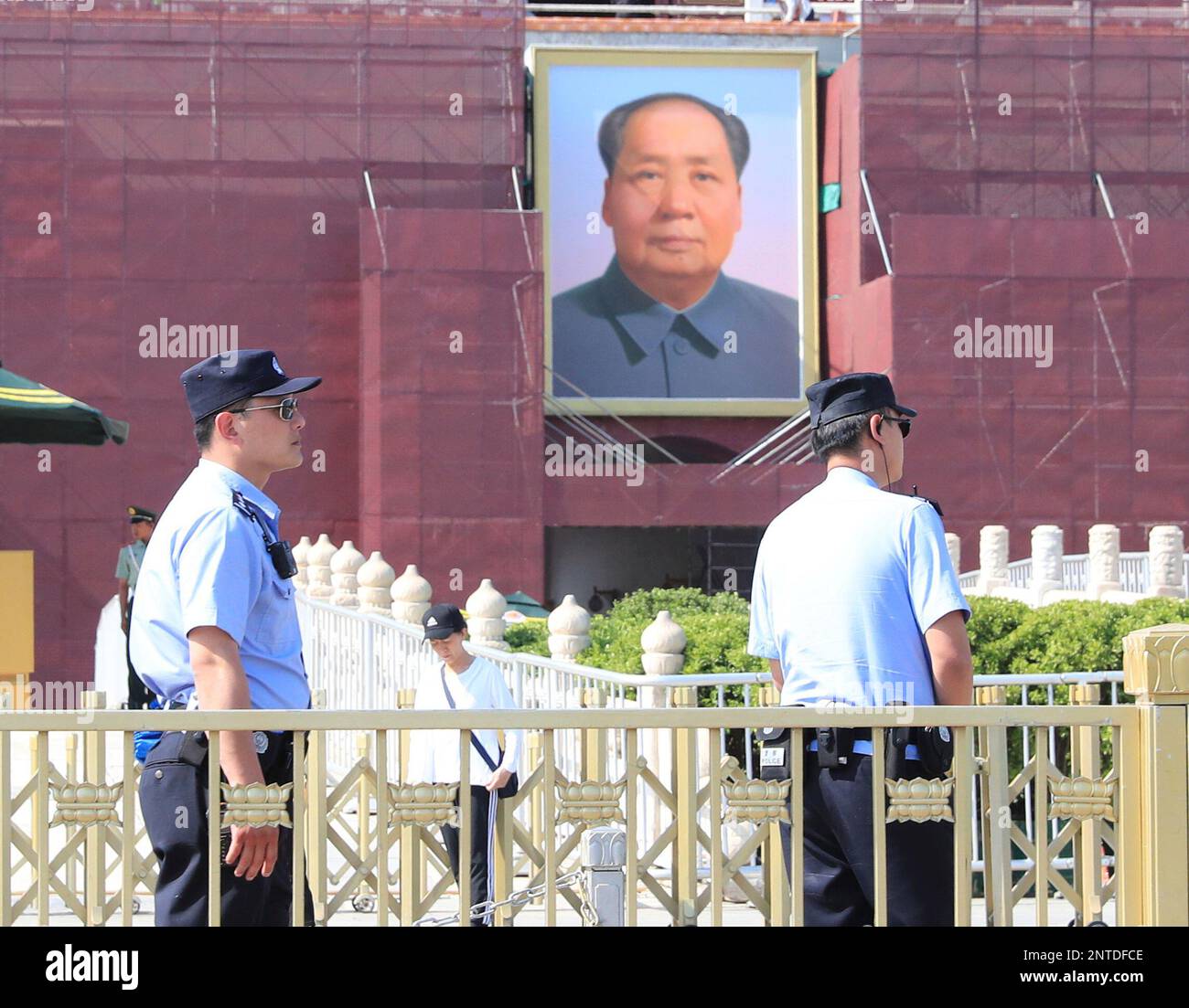 Tiananmen Square is put on full alert in Beijing, China on June 3, 2019 ...