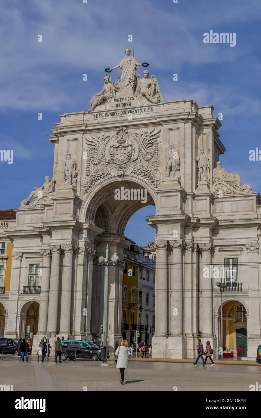 Arc de Triomphe Arco da Rua Augusta, Praca do Comercio, Lisbon ...