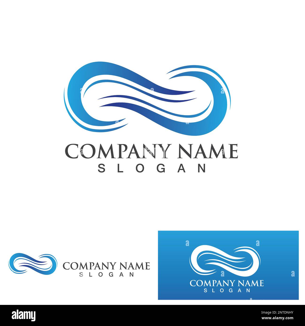 Isolated round shape logo. Blue color logotype. Flowing water image ...