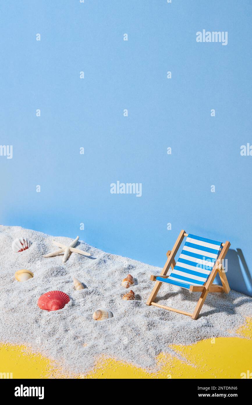 Happy summer vacation in the beach with sand and shells Stock Photo - Alamy