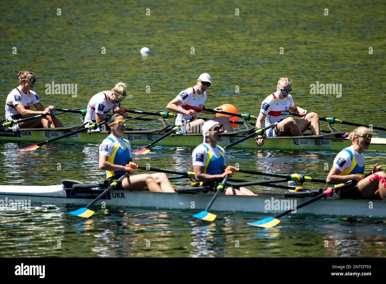 Rear from left, Michaela Staelberg, Julia Lier, Franziska Kampmann and ...