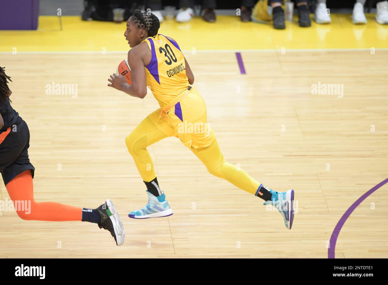 Los Angeles Sparks forward Nneka Ogwumike (30) dribble up court during ...