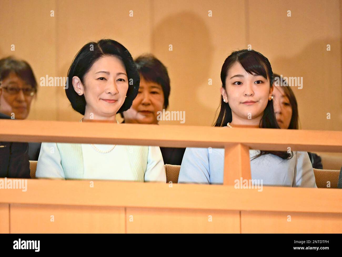 Japan's Princess Kiko and her daughter Princess Mako visit Yokohama Noh ...