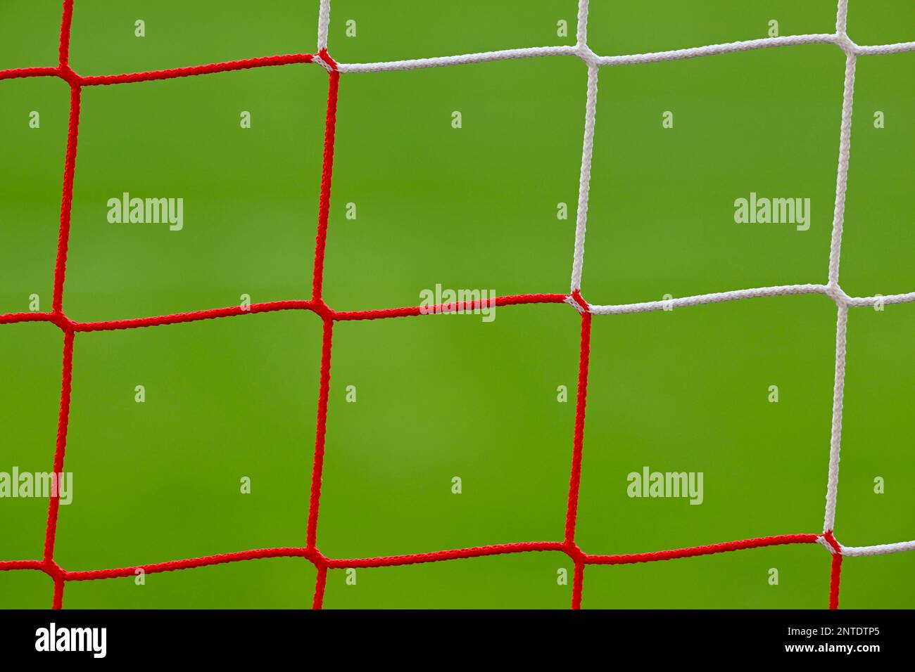 Close-up, detail, mesh, goal net, FC Bayern Munich FCB red and white ...