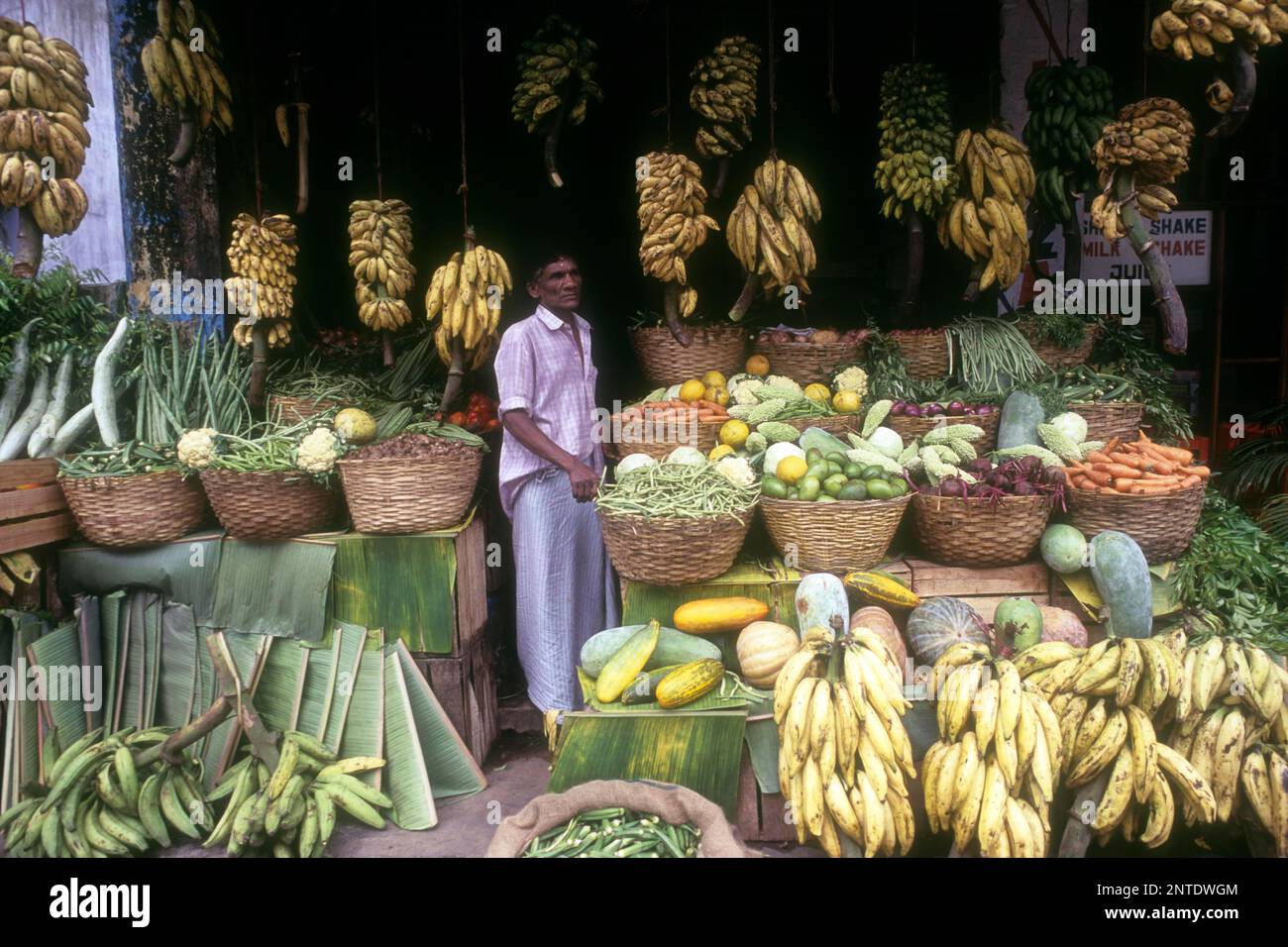 Fruits and vegetables shop in Kodungallur, Kerala, India, Asia Stock ...