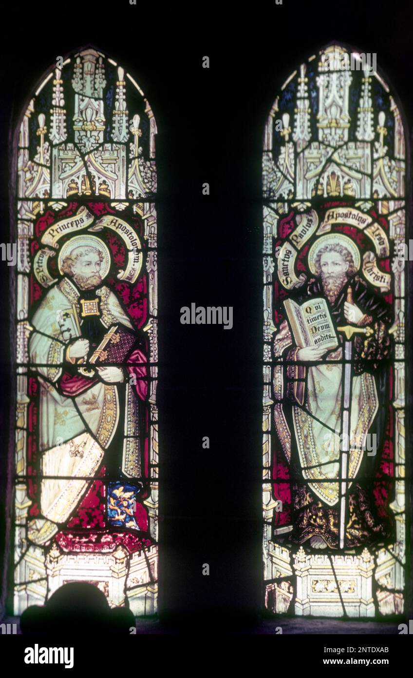 Stained glass in C. S. I Christ Church, Old Munnar, Kerala, India, Asia ...