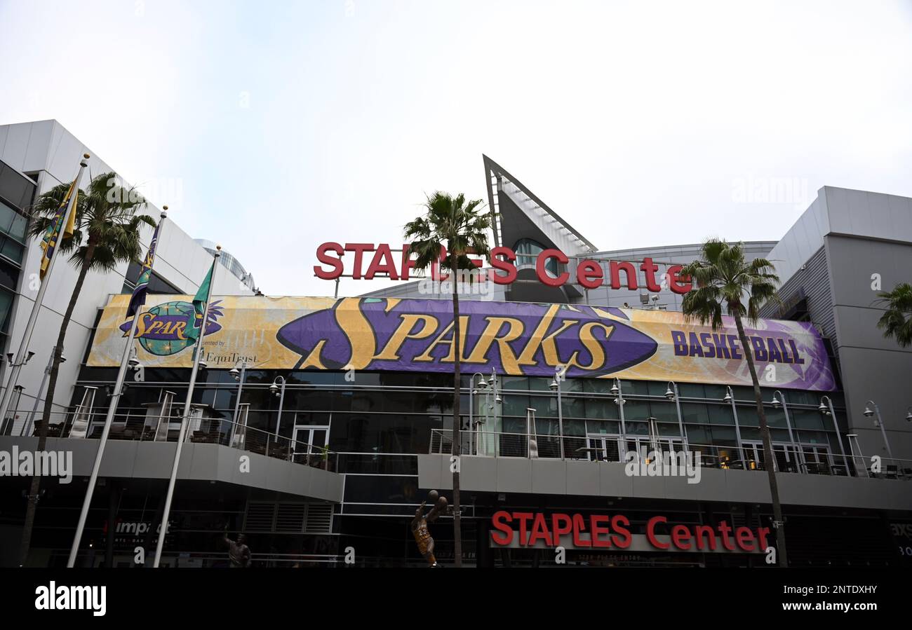 General overall view of the Staples Center during a WNBA basketball ...