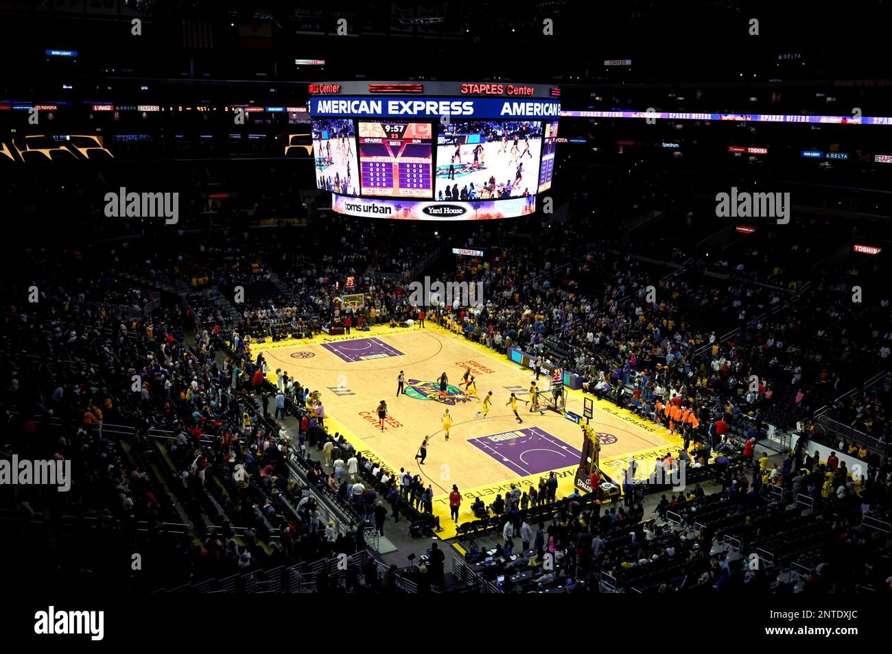 General overall view of the Staples Center during a WNBA basketball ...