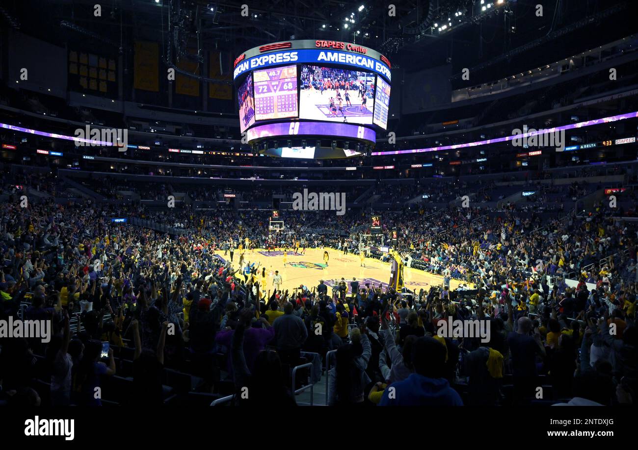 General overall view of the Staples Center during a WNBA basketball ...