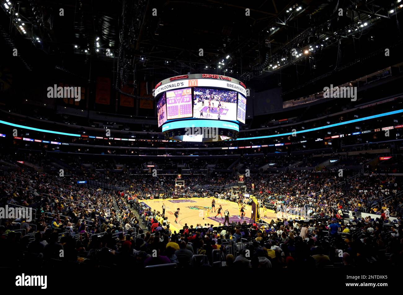 General overall view of the Staples Center during a WNBA basketball ...